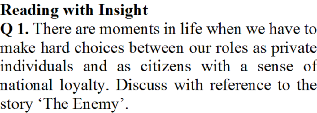 English CBSE Class 12 NCERT Vistas Chapter 4 The Enemy Free Solution of ...